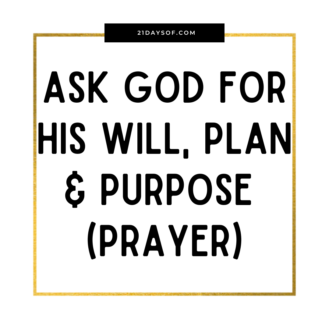 Prayer to ask God to fulfill His will and purpose for your life ...